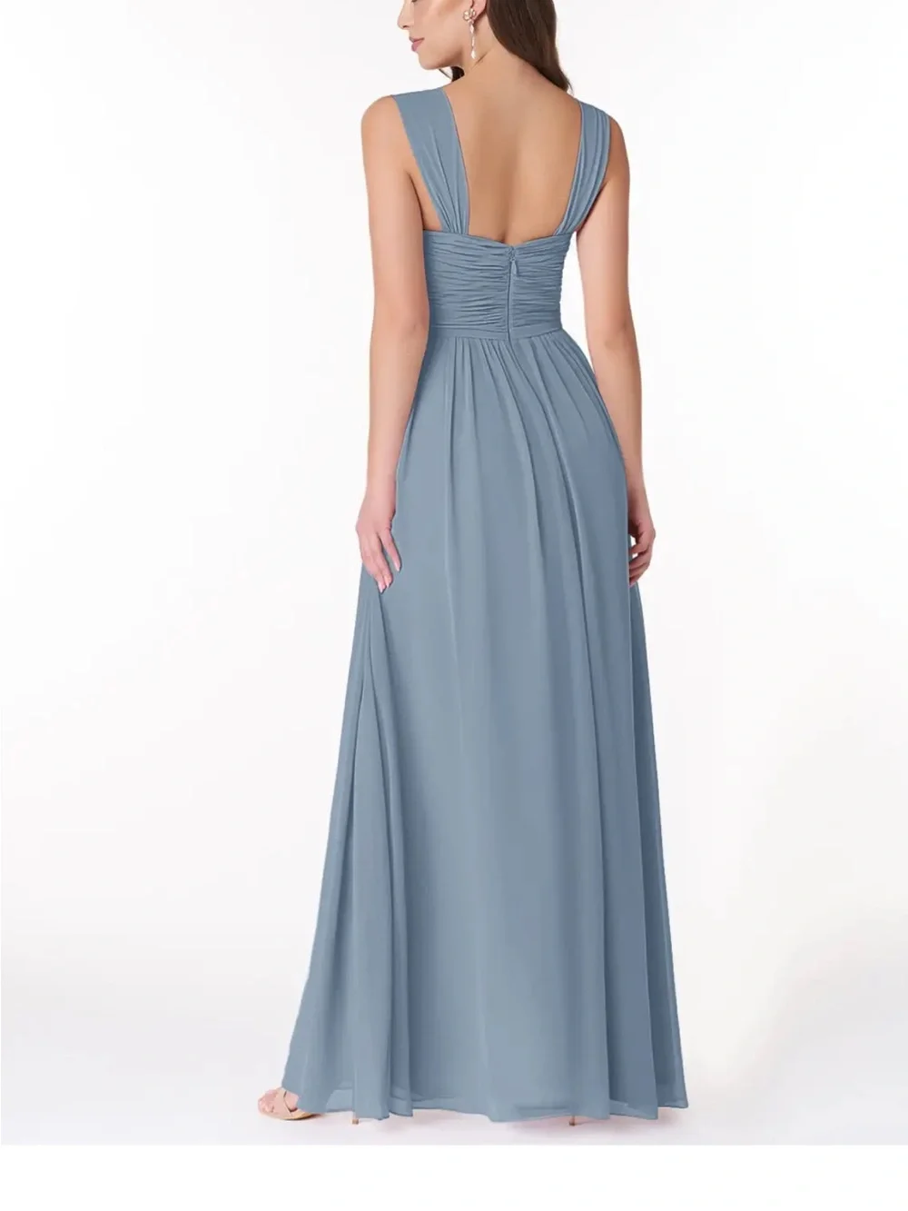 Dessy Collection | Dresses | Dessy Collection Dusty Blue Maxi Dress ...